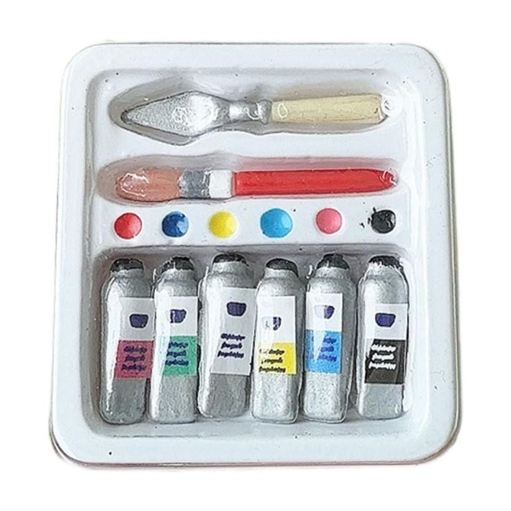 Kokiya Miniature Paint Box 1/12 Crafts Cute Pretend ation for Playing ...