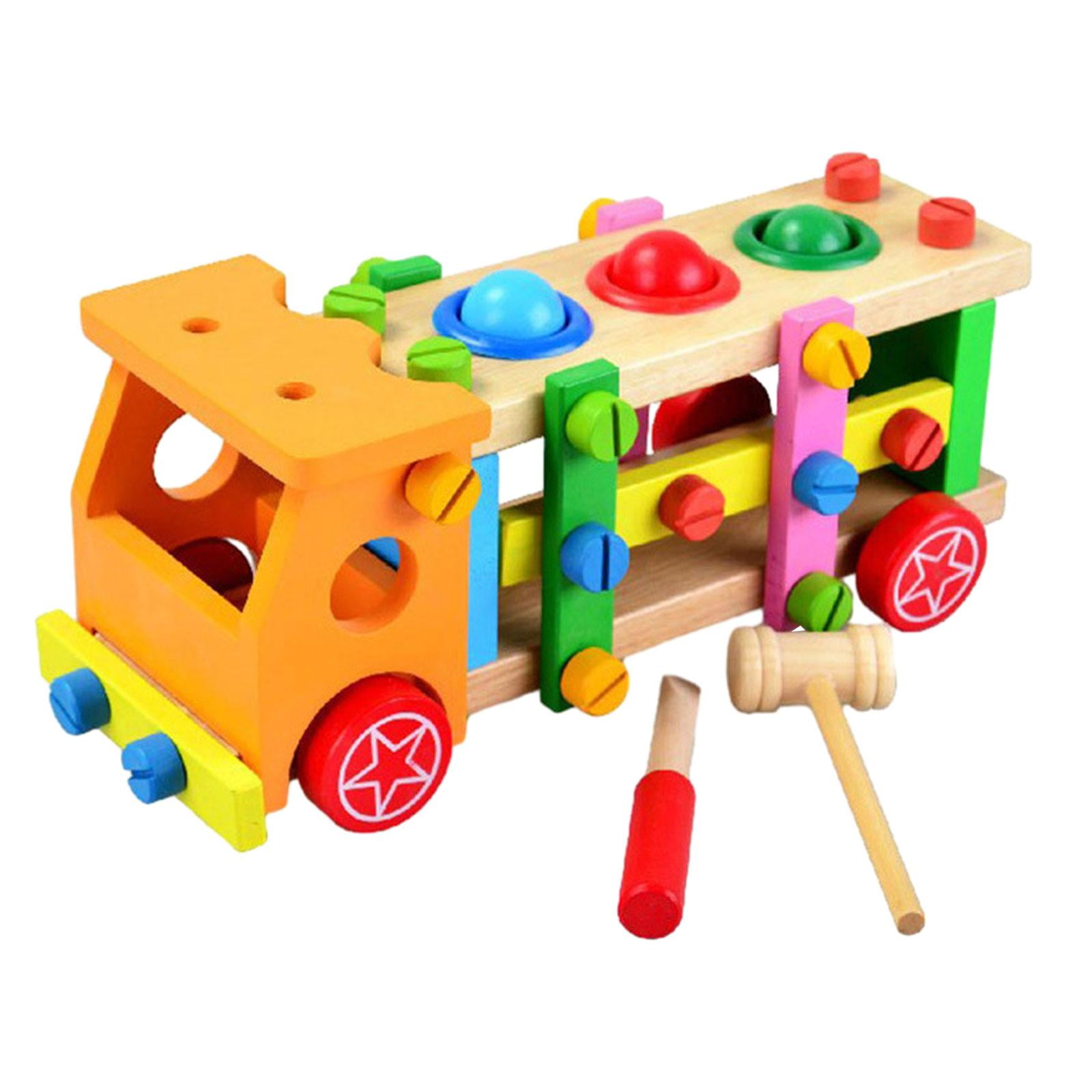 Kokiya Pounding Toy Pretend Tool Set DIY Assembly Engineering Truck ...