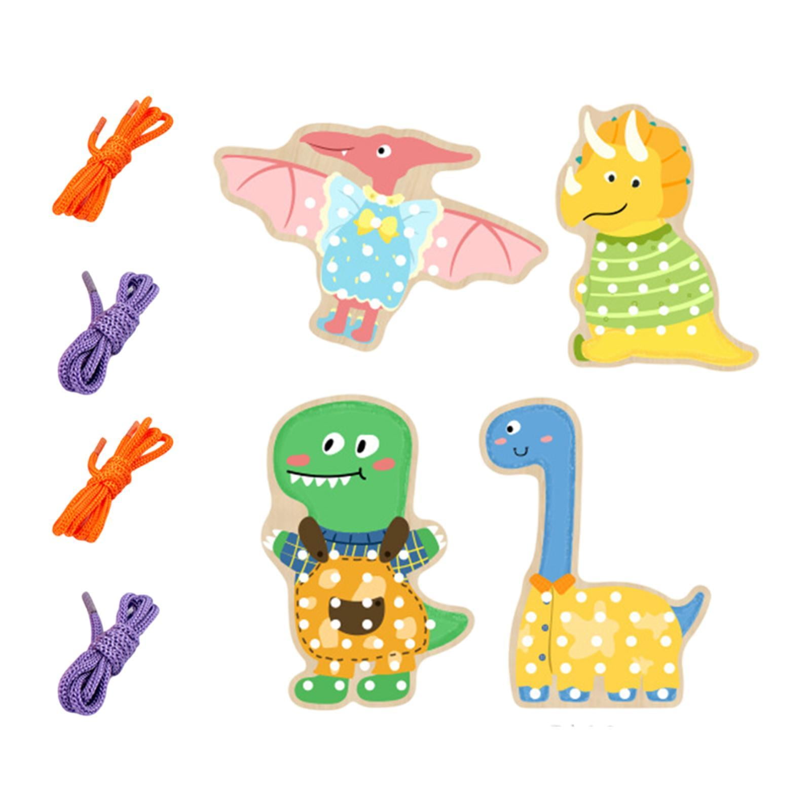 Kokiya Wooden Animal Lacing Toy Montessori Sewing,Art and Craft ...