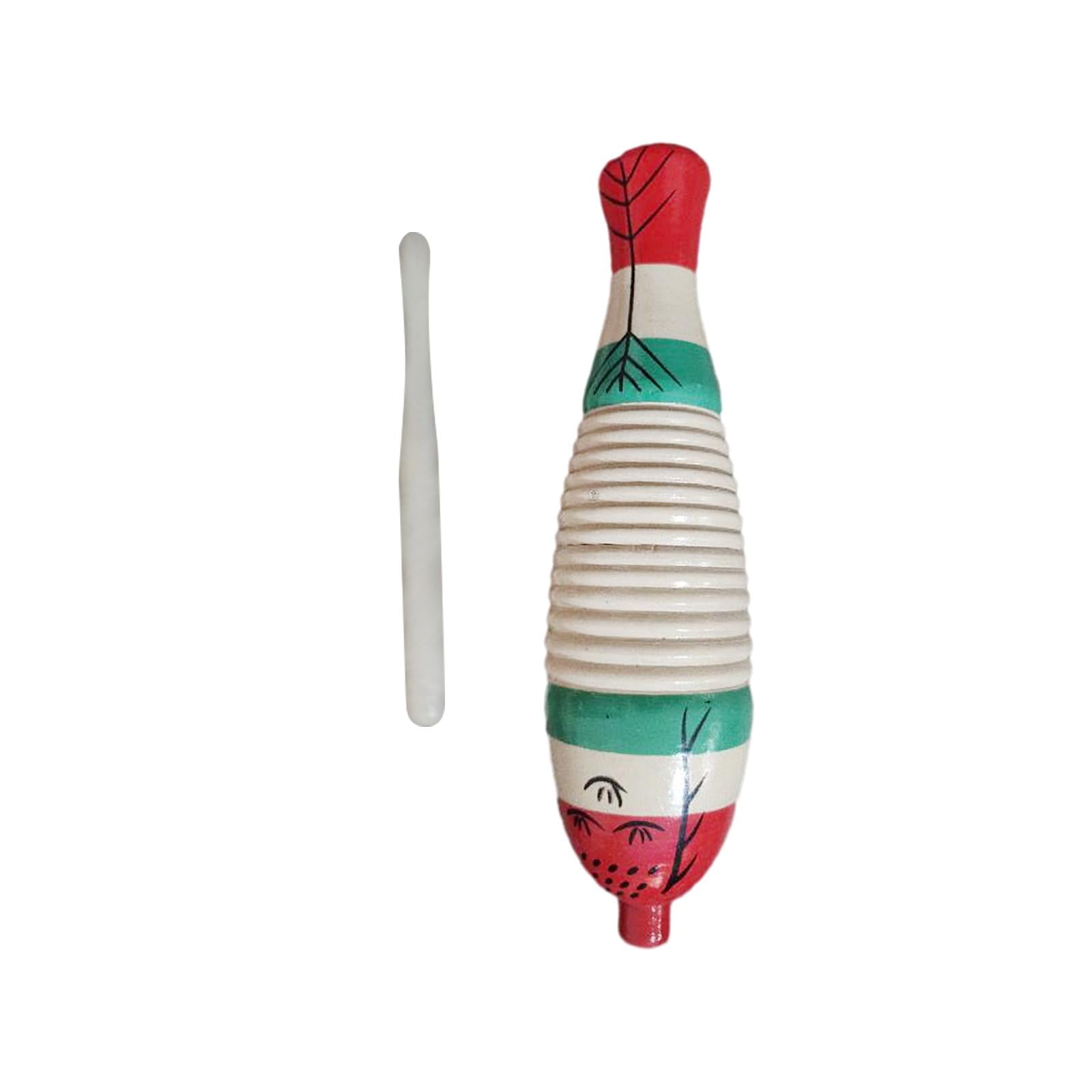 Kokiya Wooden Guillo with Sticks Compact Percussion Guiro Sound Toy for ...