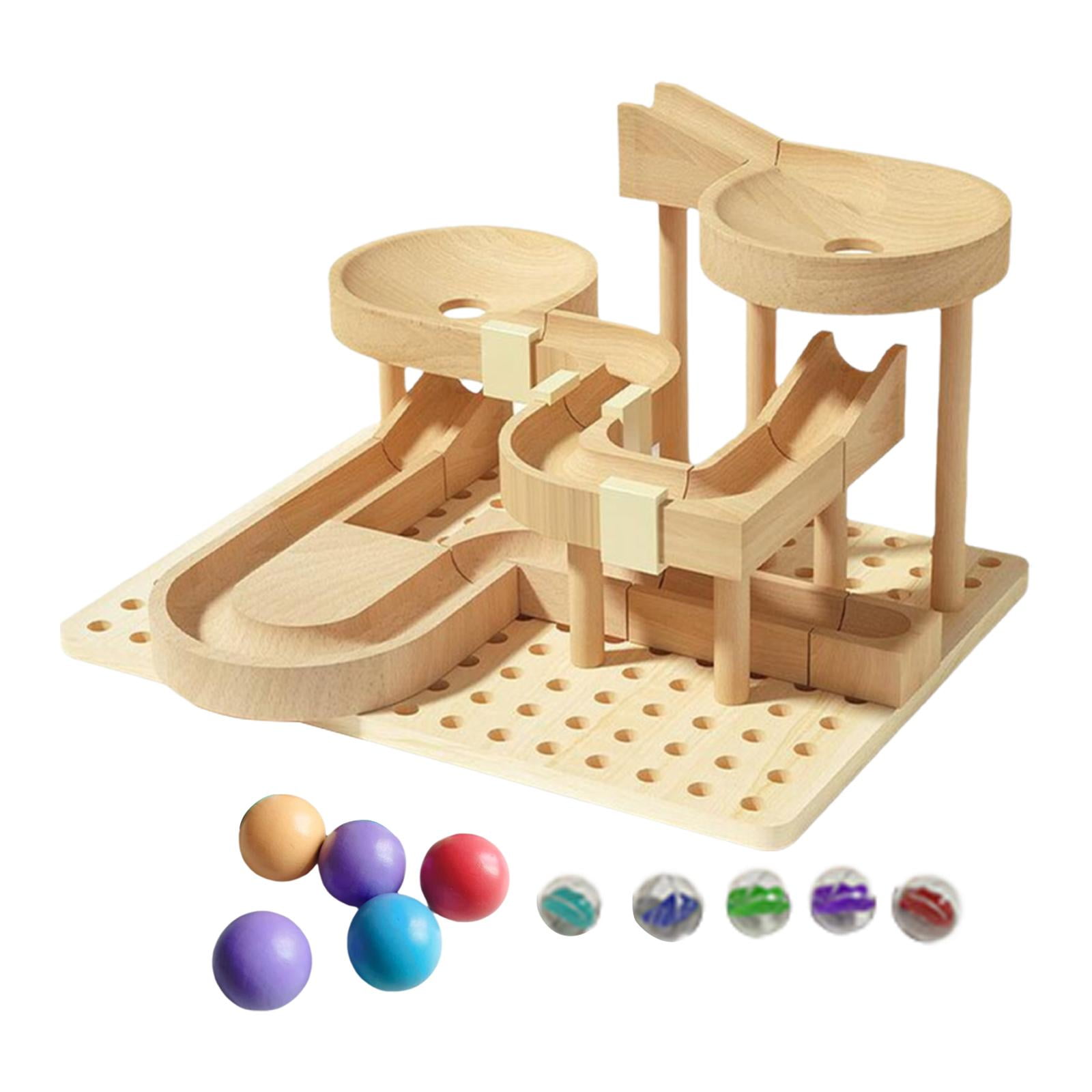 Kokiya Wooden Marble Run Wood Building Blocks Toys,DIY Assembly ...