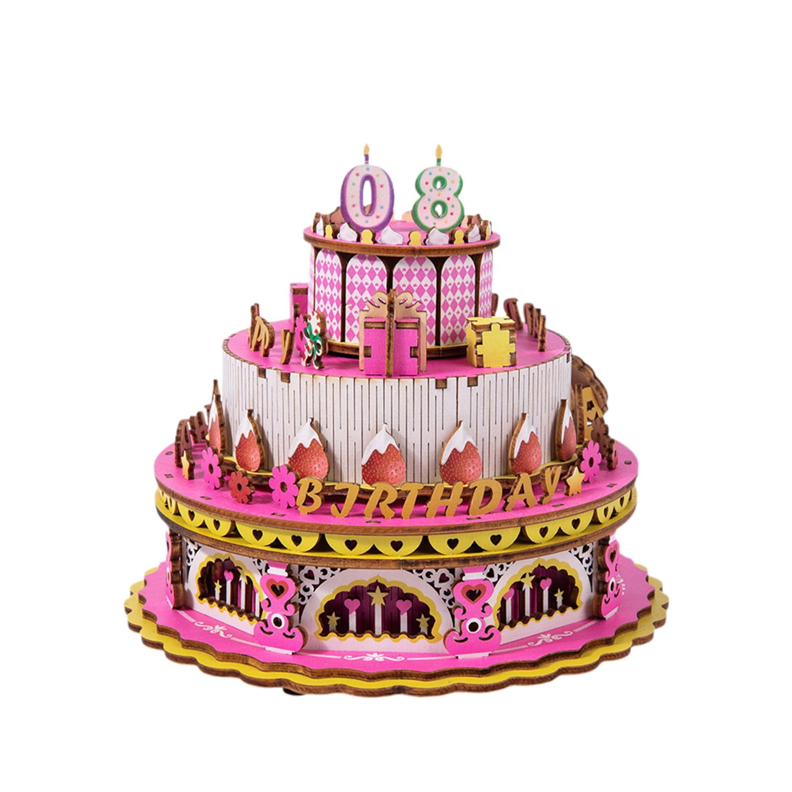 Kokiya Wooden Music Box Cake Cute Wooden Cake Dessert Shop Music Box ...