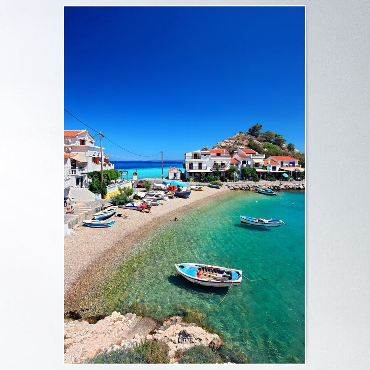 Kokkari Town - Samos Island Poster Wall Art, Modern Wall Decor For ...