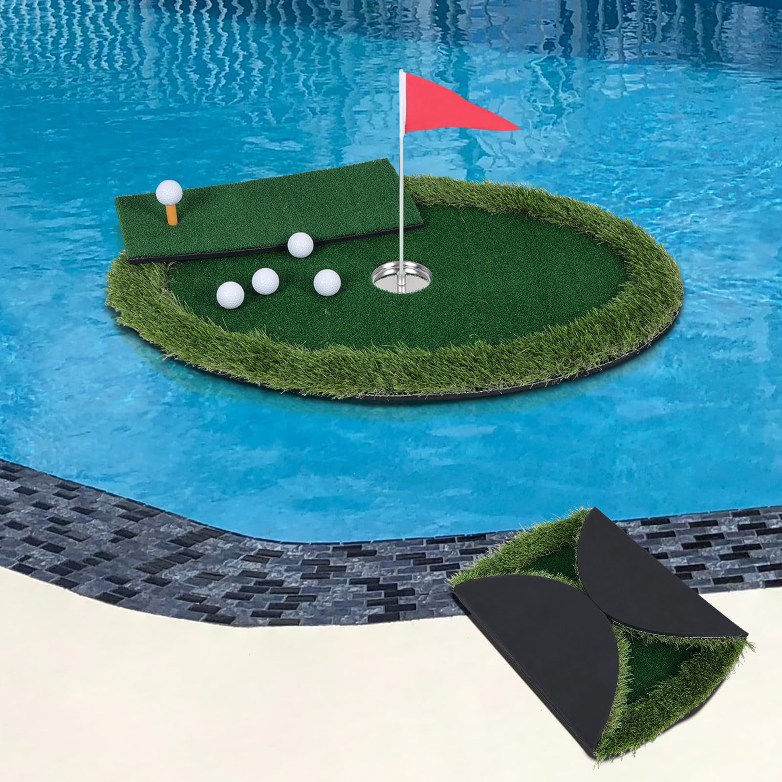 Kokorona Floating Golf Green for Pool, Floating Chipping Green Golf ...