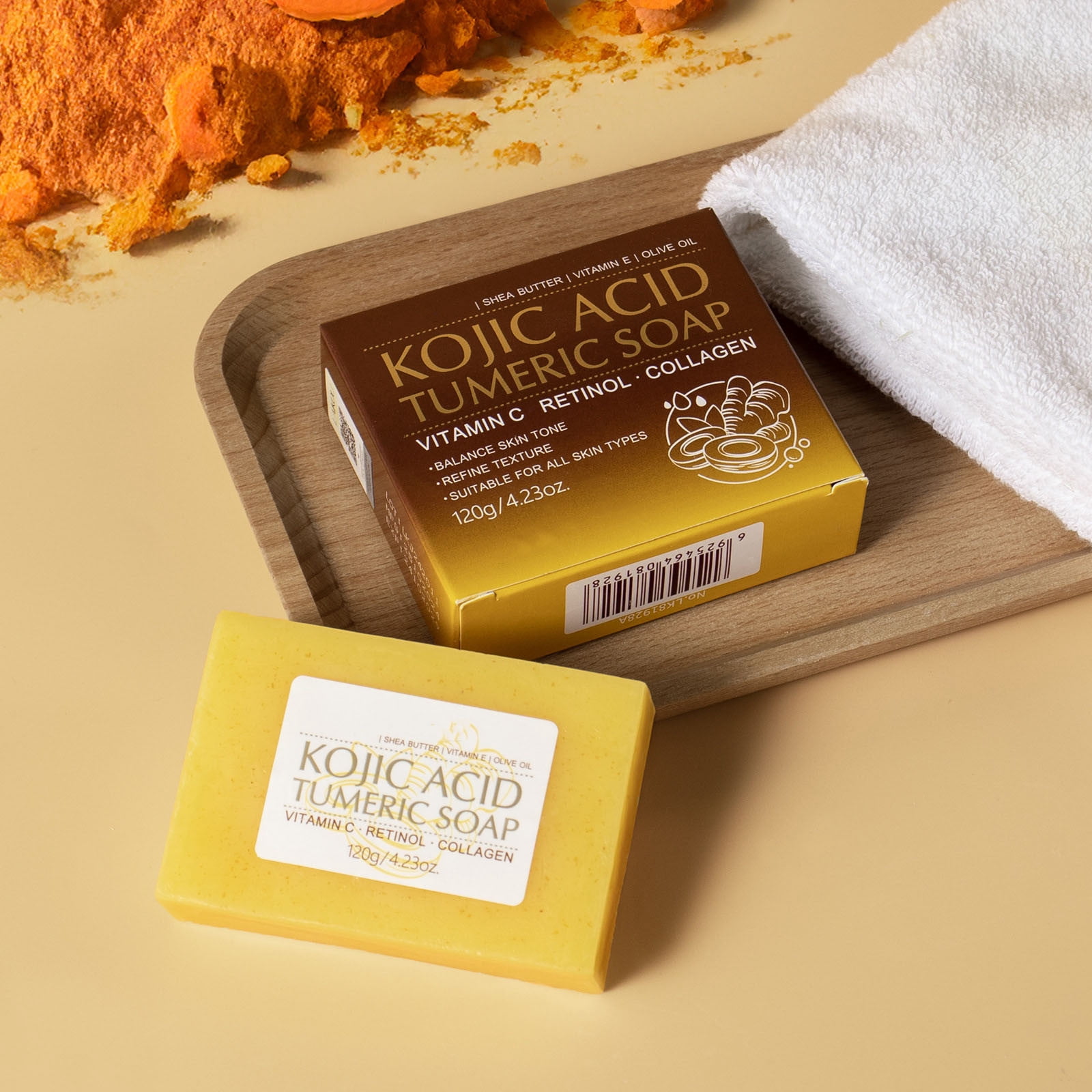 Kokovifyves 120g Curcumin Ginger Yellow Soap Cleanses Facial Brightens ...
