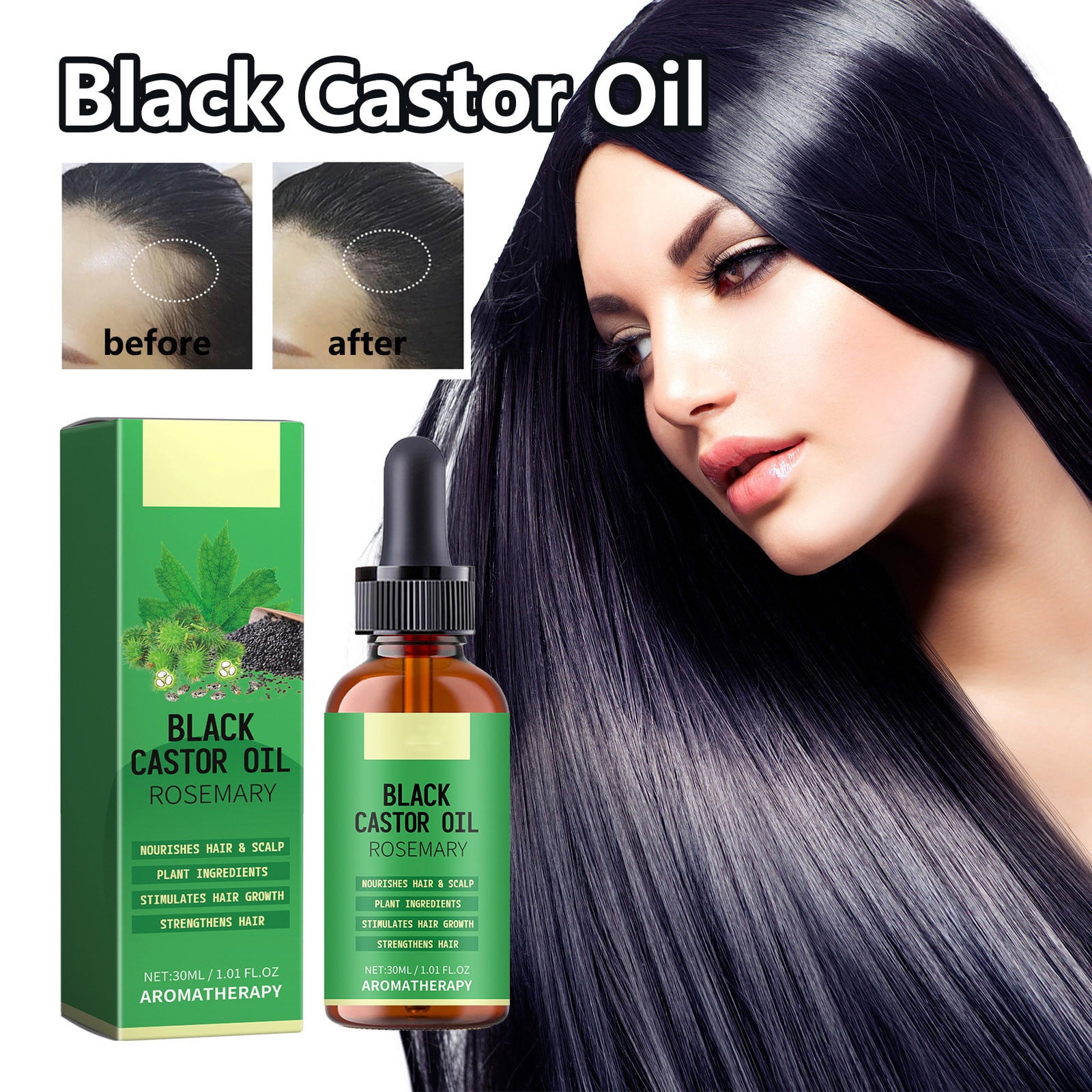 Kokovifyves Black Castor Oil Hair Growth Oil with Biotin and Castor ...