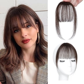 Sinyiin Women Natural Bangs Toppers Hairpieces for Covering White Full ...