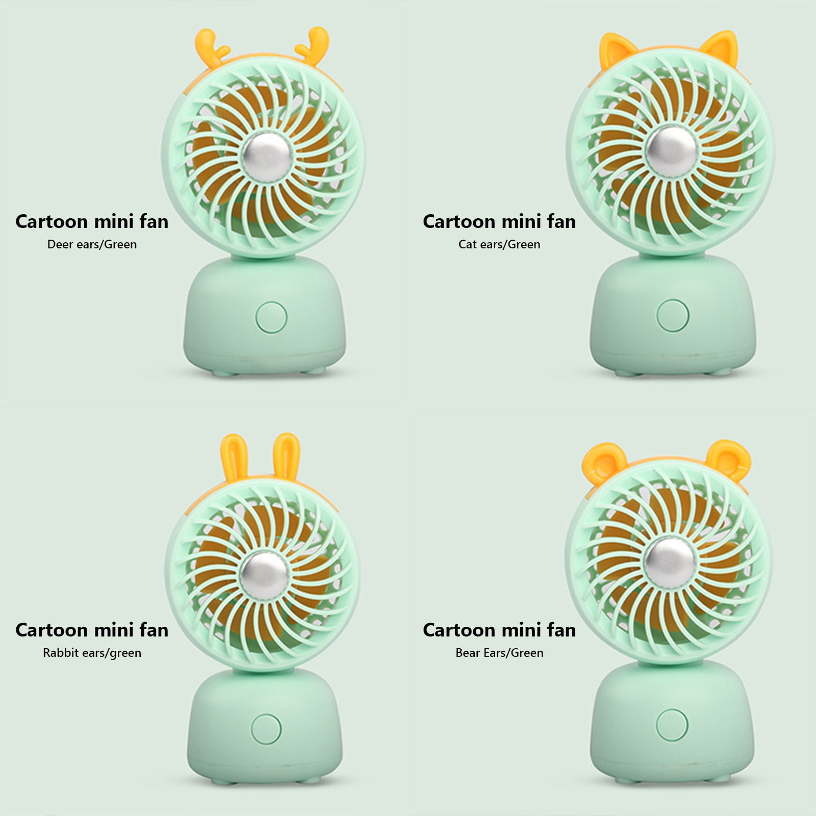 Kokovifyves Cute Pet Ears Mini Fan USB Charging Desktop Mini Fan ...
