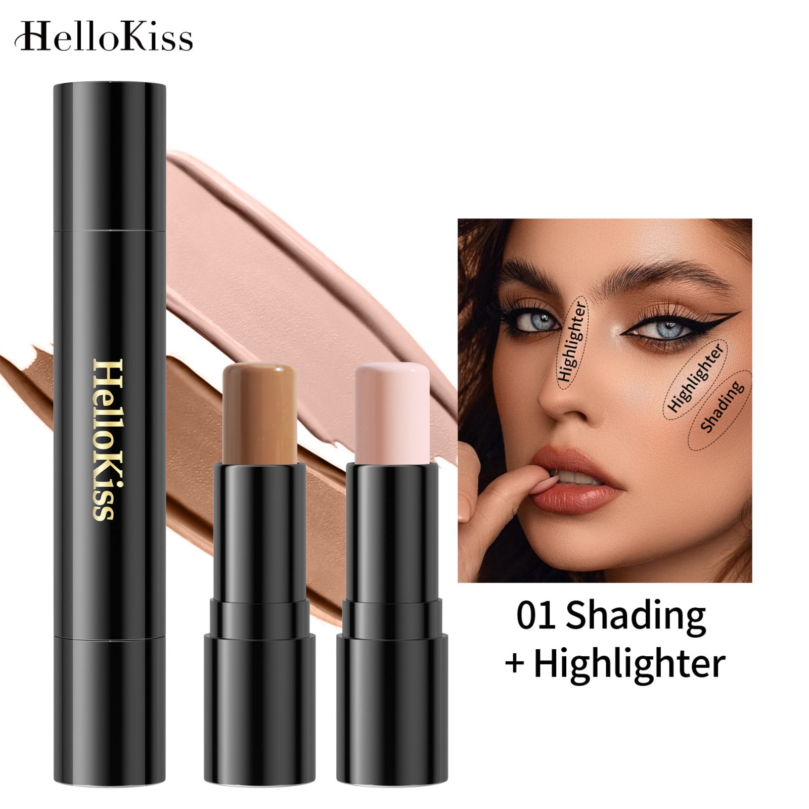 Kokovifyves Double-End Highlighter Stick Contour-Stick,Face Highlighter ...