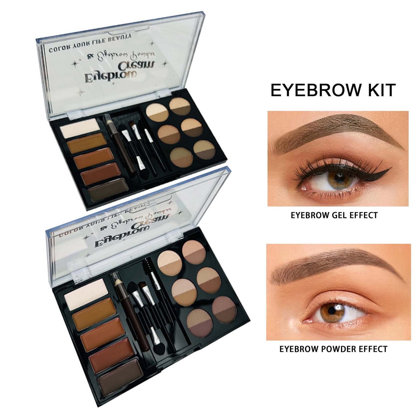 Kokovifyves Eyebrow Kits 12 Colors of Eyebrow Powder 5 Colors of ...