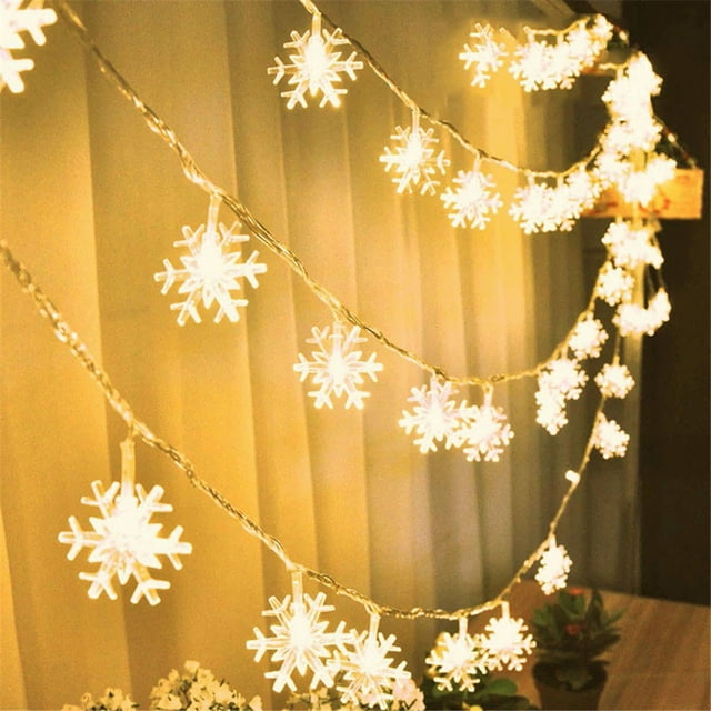 Kokovifyves Home Decorations 5M 50Led Christmas Snowflake String Lights ...