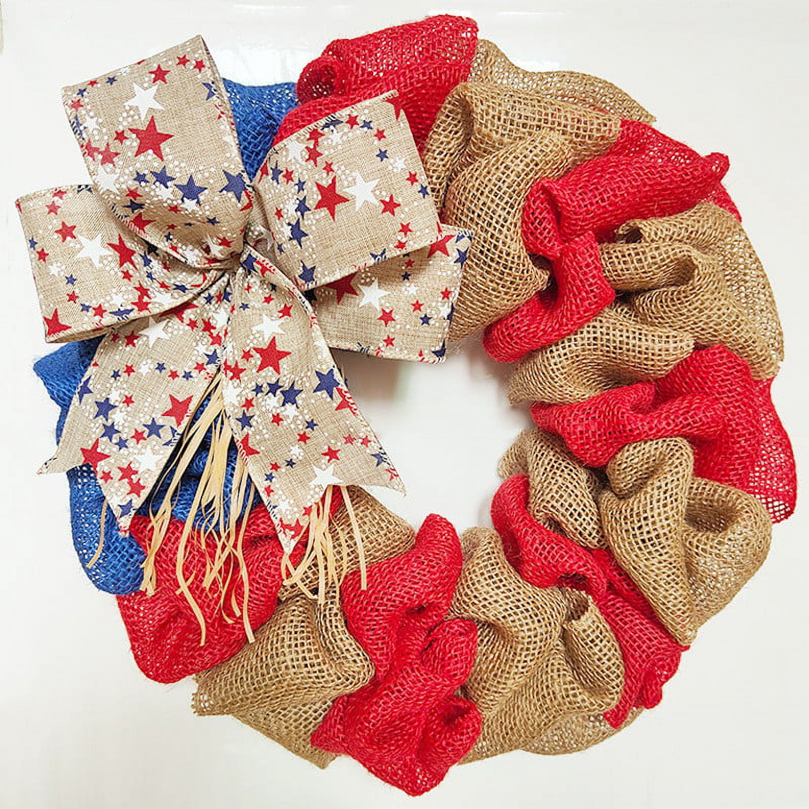 Kokovifyves Patriotic Decorations 15.7-Inch Rustic Red White and Blue ...