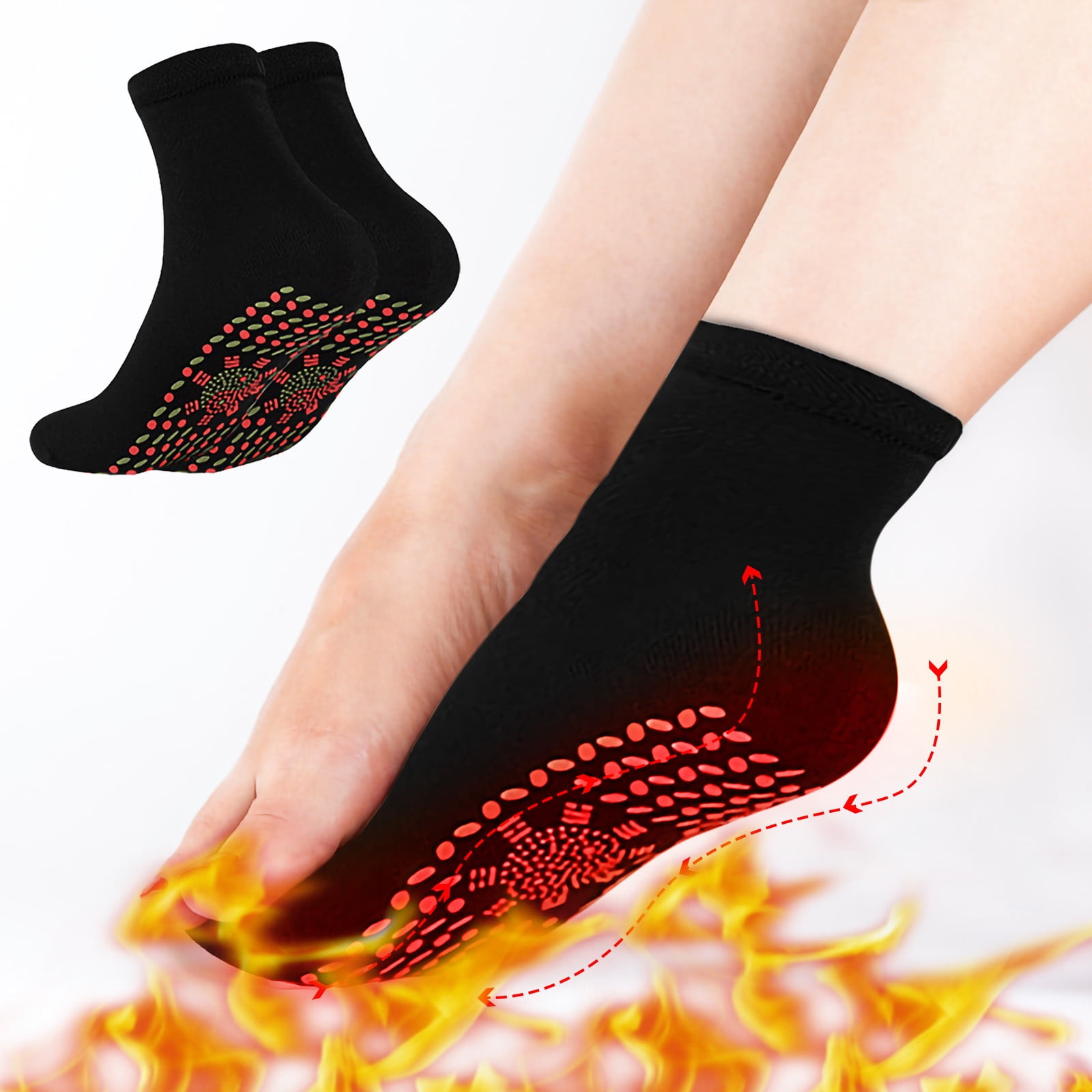 Kokovifyves Self-Heating Socks Comfortable Stretch Durable Massage Warm ...