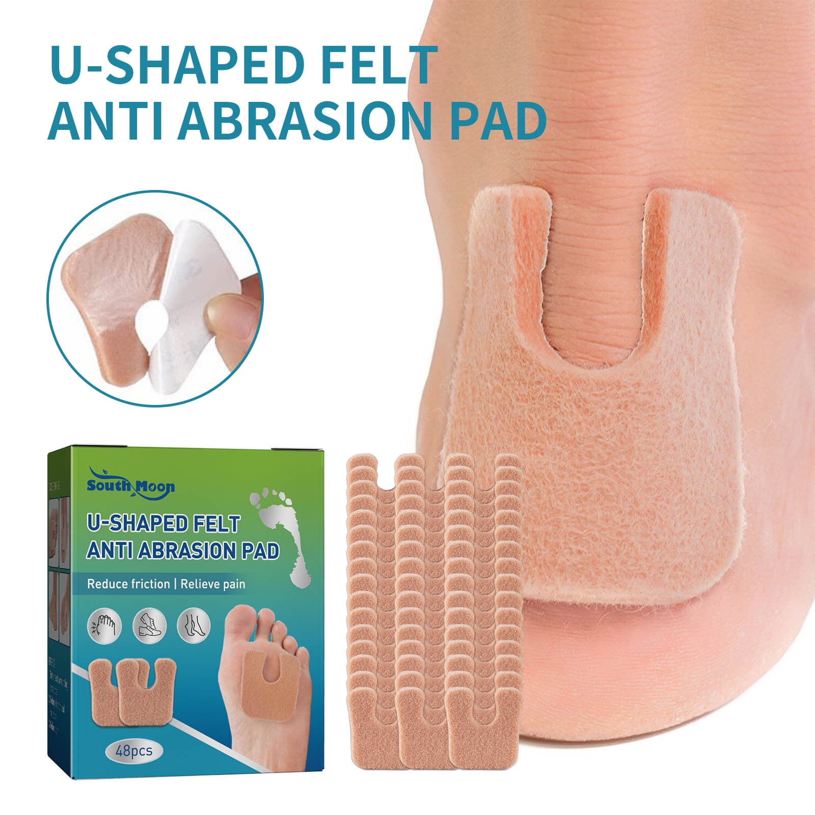Kokovifyves U-Shaped Callus Pads Foot Cushion Soft Breathable Self ...