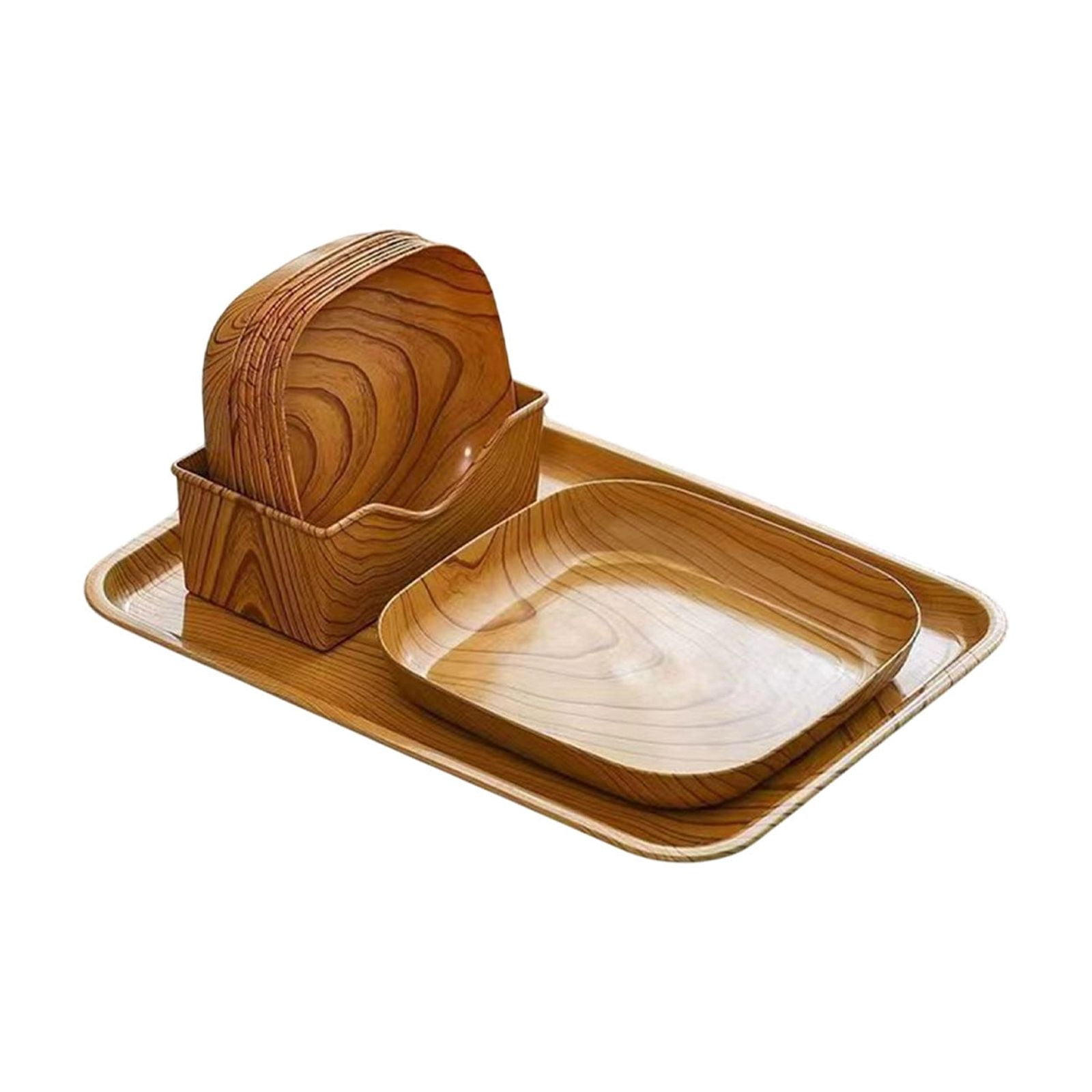 Kokovifyves Wood Grain Cardboard Serving Platters - Heavy Duty Brown ...