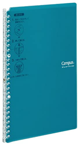 Kokuyo Campus Smart Ring Binder, B5 Blue Green Binder Notebook Up to 25 ...