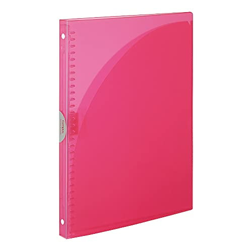 KOKUYO Slim Binder, A4, 30 Holes, 65 Sheets, with Rivet Remover, Pink ...