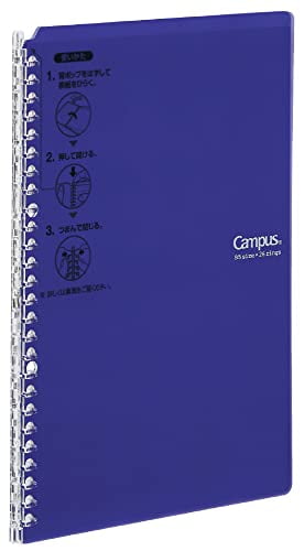 Kokuyo Campus Smart Ring Binder, B5 Purple Binder Notebook Up to 25 Sheets 26 Holes Slim Binder ...