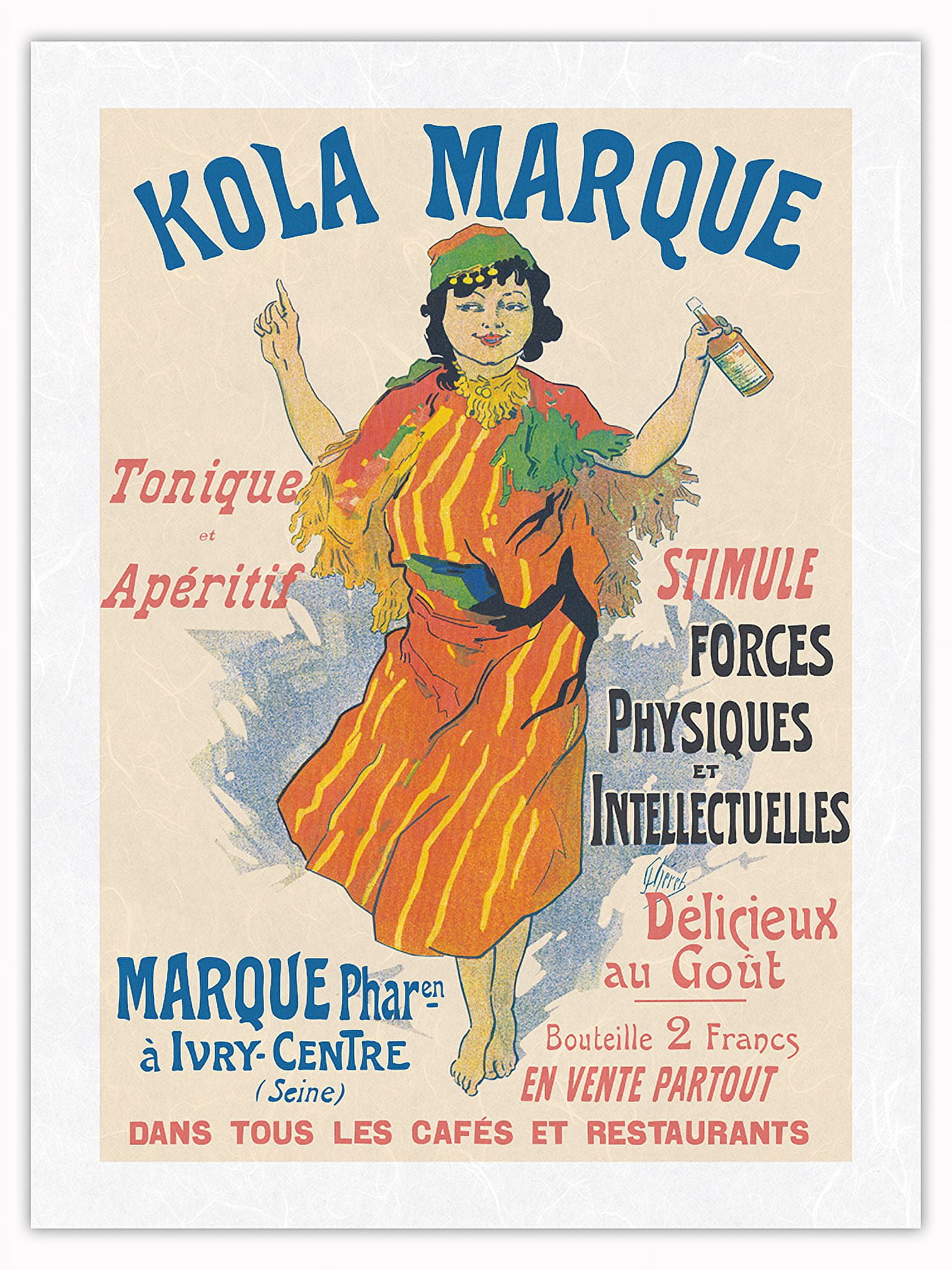 Kola Marque - France Apéritif Wine - Vintage French Advertising Poster by Jules Chéret c.1895 ...