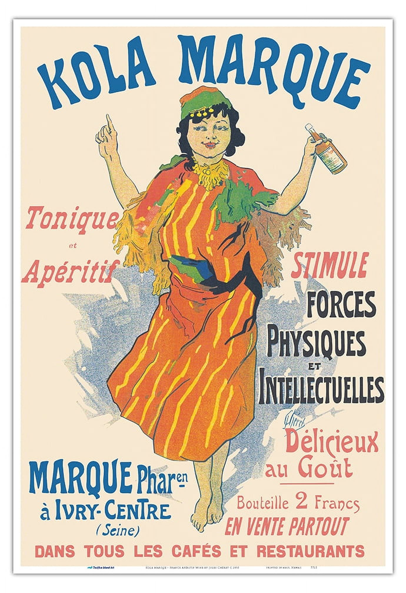 Kola Marque - France Apéritif Wine - Vintage French Advertising Poster by Jules Chéret c.1895 ...