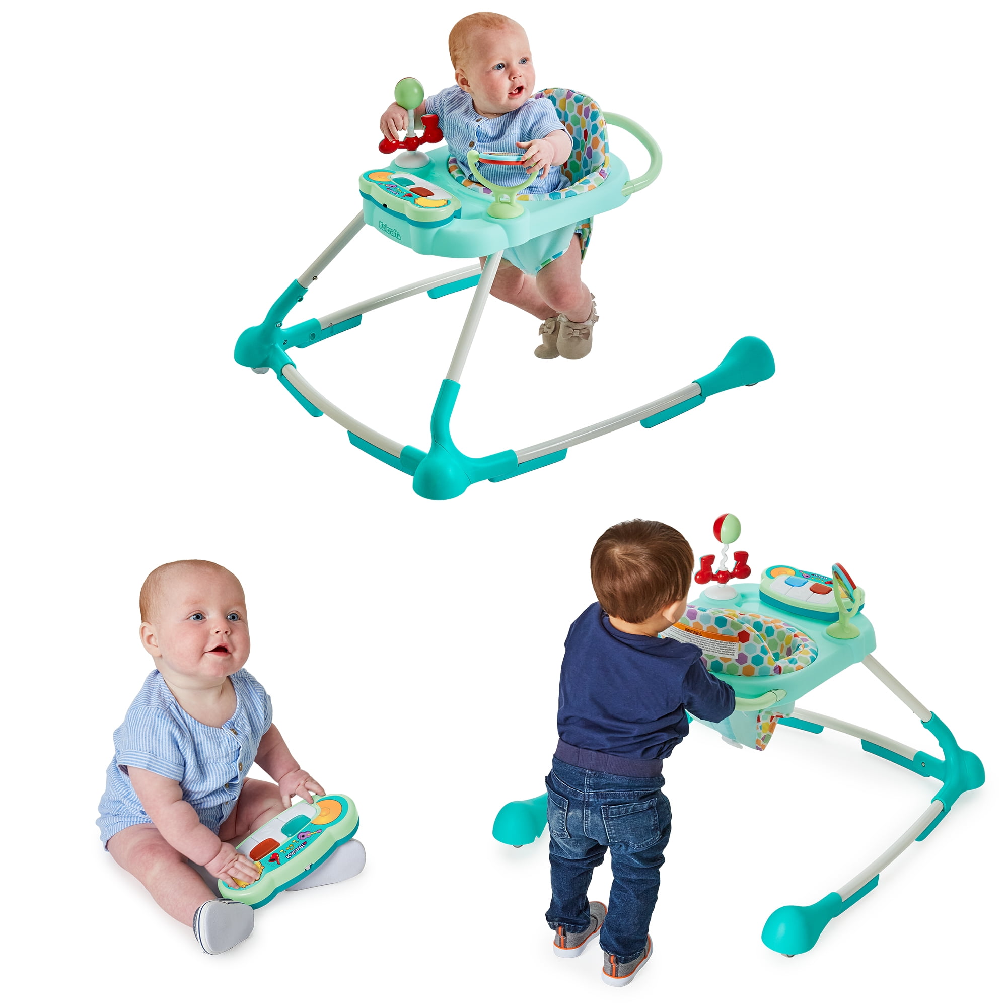 Kolcraft Tiny Steps Groove 3-in-1 Baby Activity Walker, Removable Toy ...