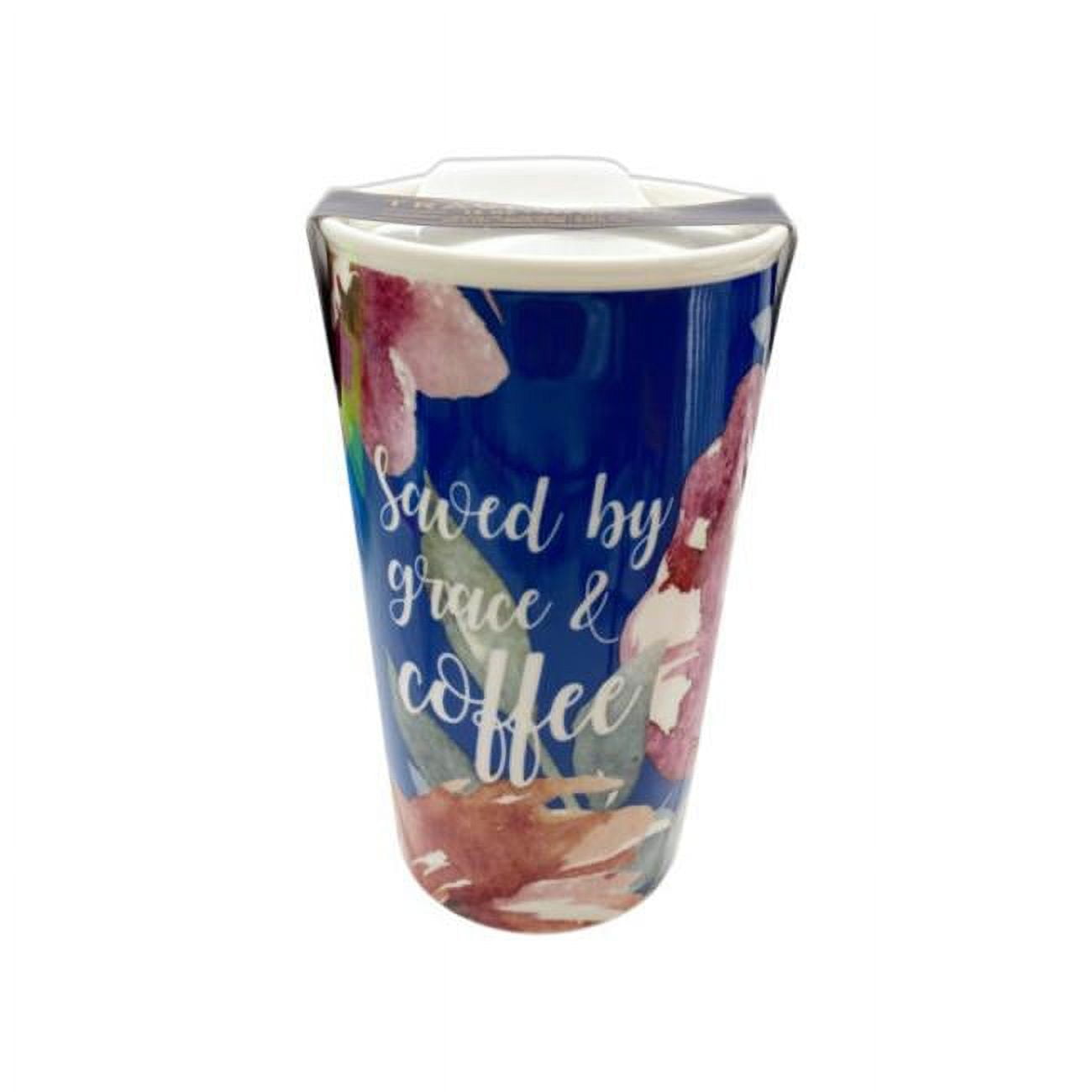 Kole Imports 12 oz Saved by Grace & Coffee Ceramic Travel Mug - Pack of ...