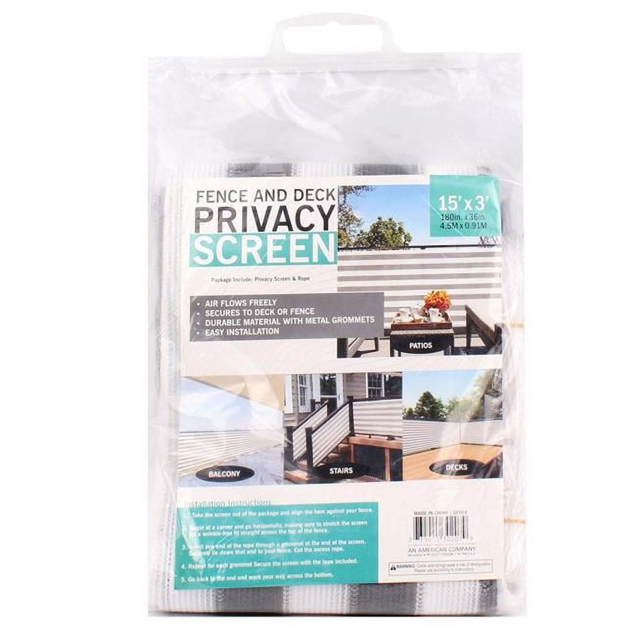 Kole Imports GF063 15 x 3 ft. Air Flow Deck & Fence Privacy Screen ...