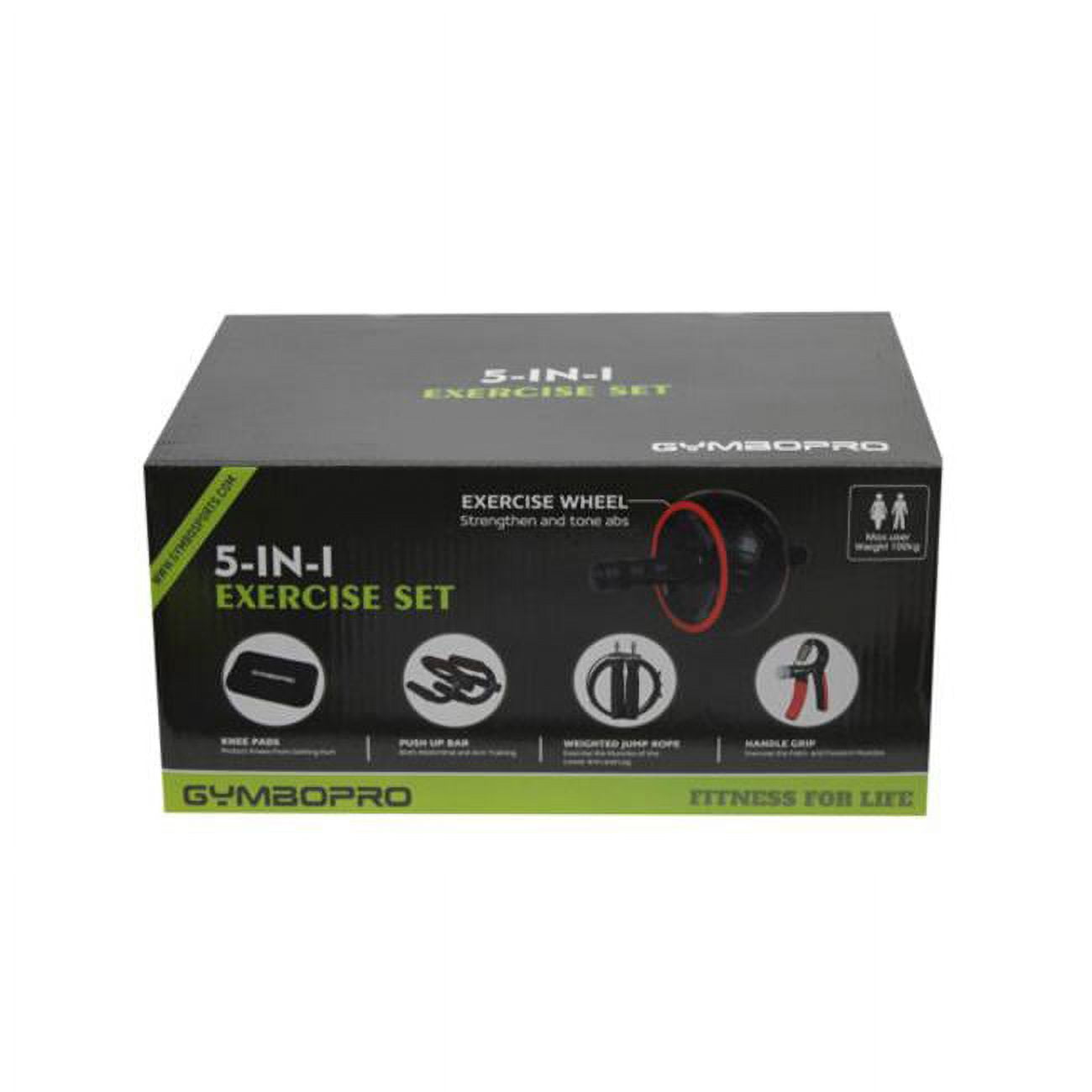 Kole Imports AC174-2 5-in-1 Rolling Wheel Core Fitness Exercise Set ...