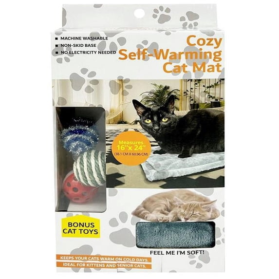 Kole Imports AD096 Cozy Self-Warming Cat Mat with Ball Toys - Pack of 6 ...