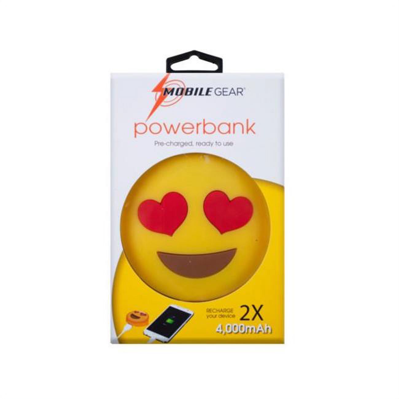 Kole Imports EN535-2 4000mAh Heart Eyes Emoticon Powerbank with ...
