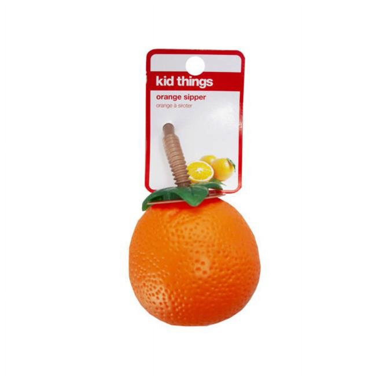 Kole Imports FD300-72 Orange Shaped Kids Juice Sipper Cup with Straw ...