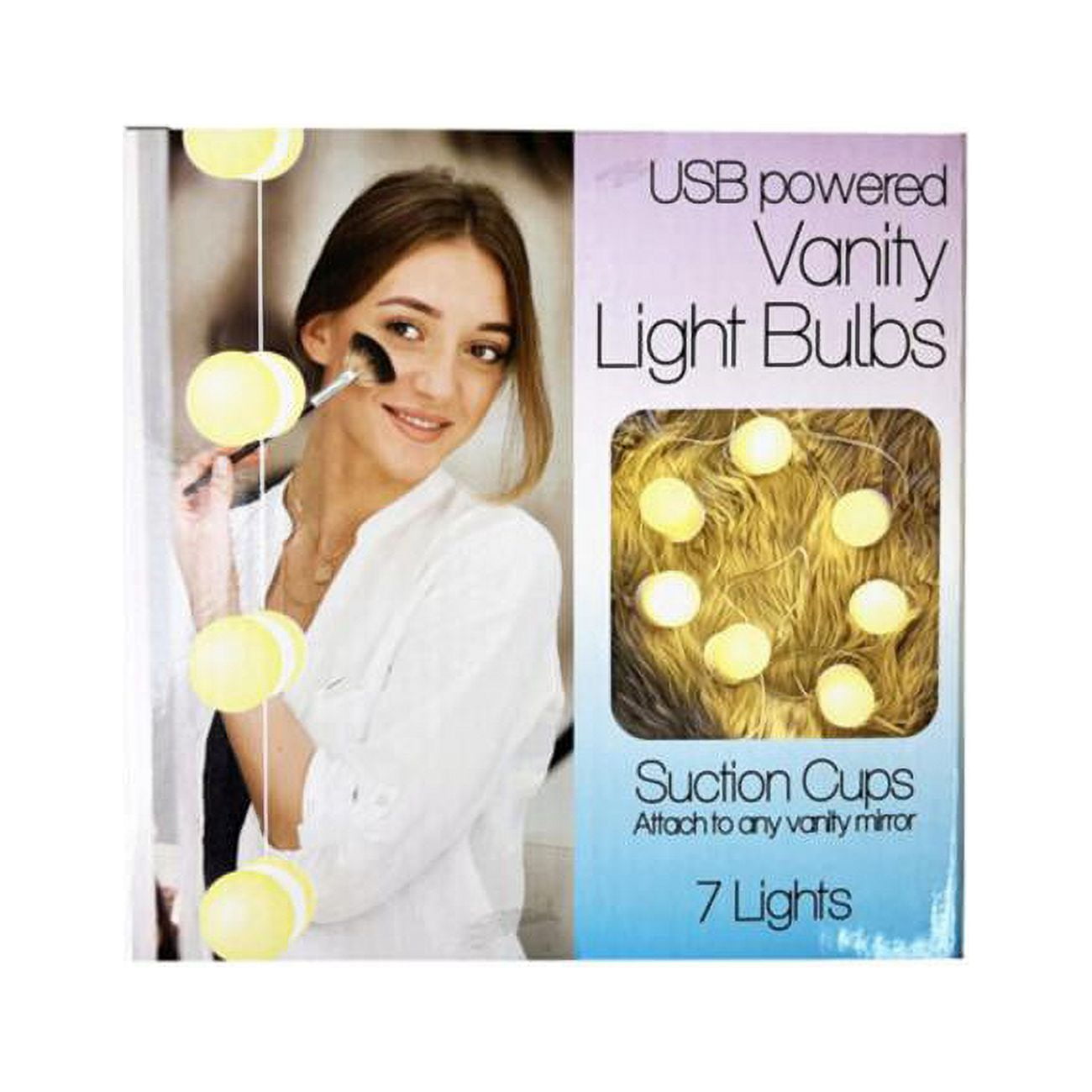 Kole Imports GE735-4 USB Cable 7 LED Hollywood Vanity Light Bulbs ...