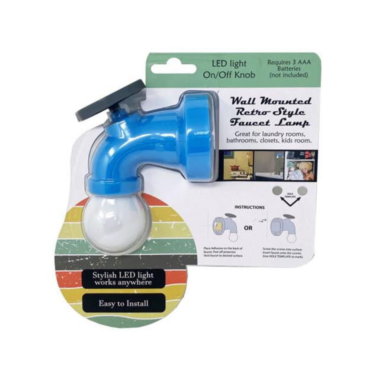 Kole Imports GE851-6 Wall Mounted Retro Style Faucet Lamp - Pack of 6 ...