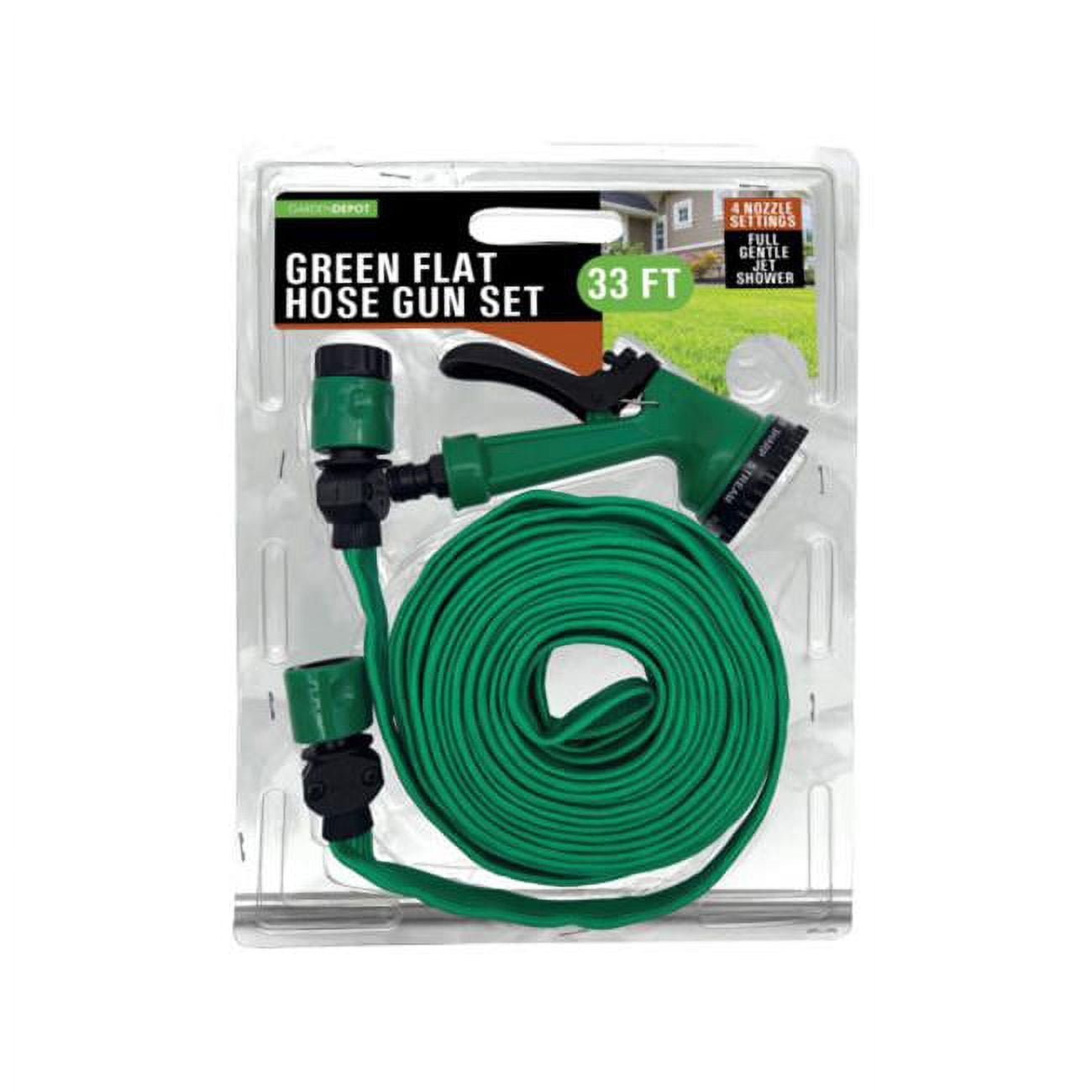 Kole Imports GH918-6 33 in. Green Flat Hose Gun Set - Pack of 6 ...