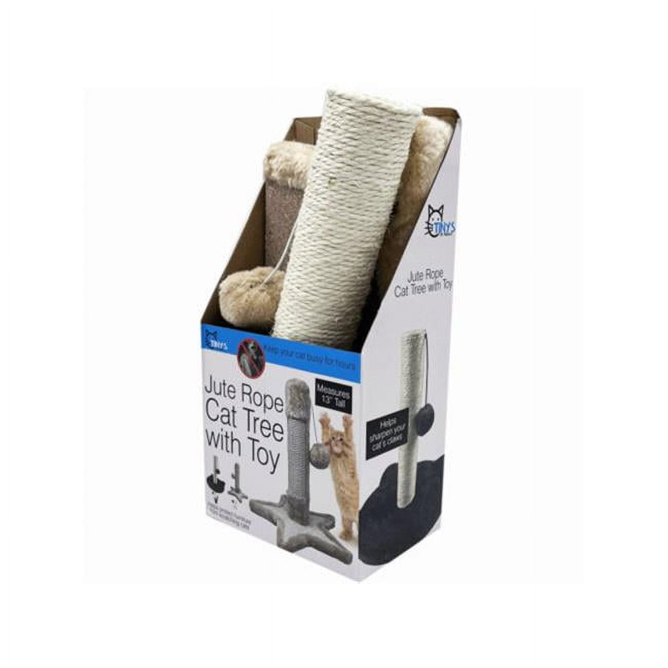 Kole Imports GH933-4 Jute Rope Cat Tree with Toy - Pack of 4 - Walmart.com