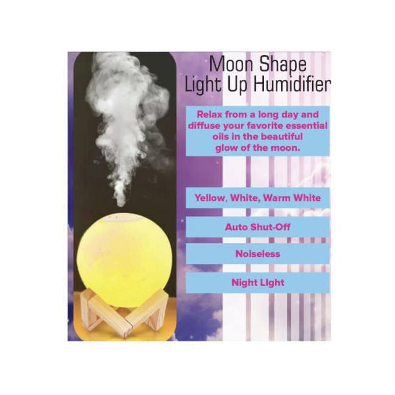 Kole Imports GH940-2 Moon-Shaped Light Up Humidifier - Pack of 2 ...