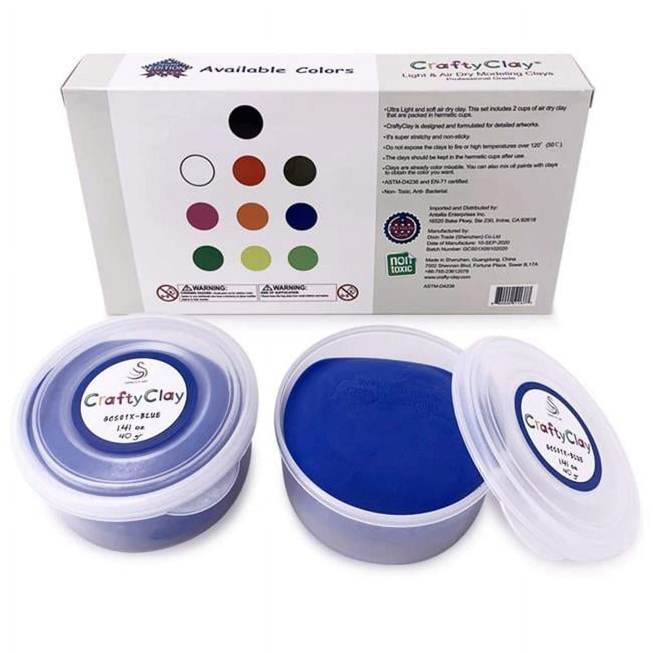 Kole Imports Genova Professional Art Crafty Clay with 2 Cup Set, Blue ...