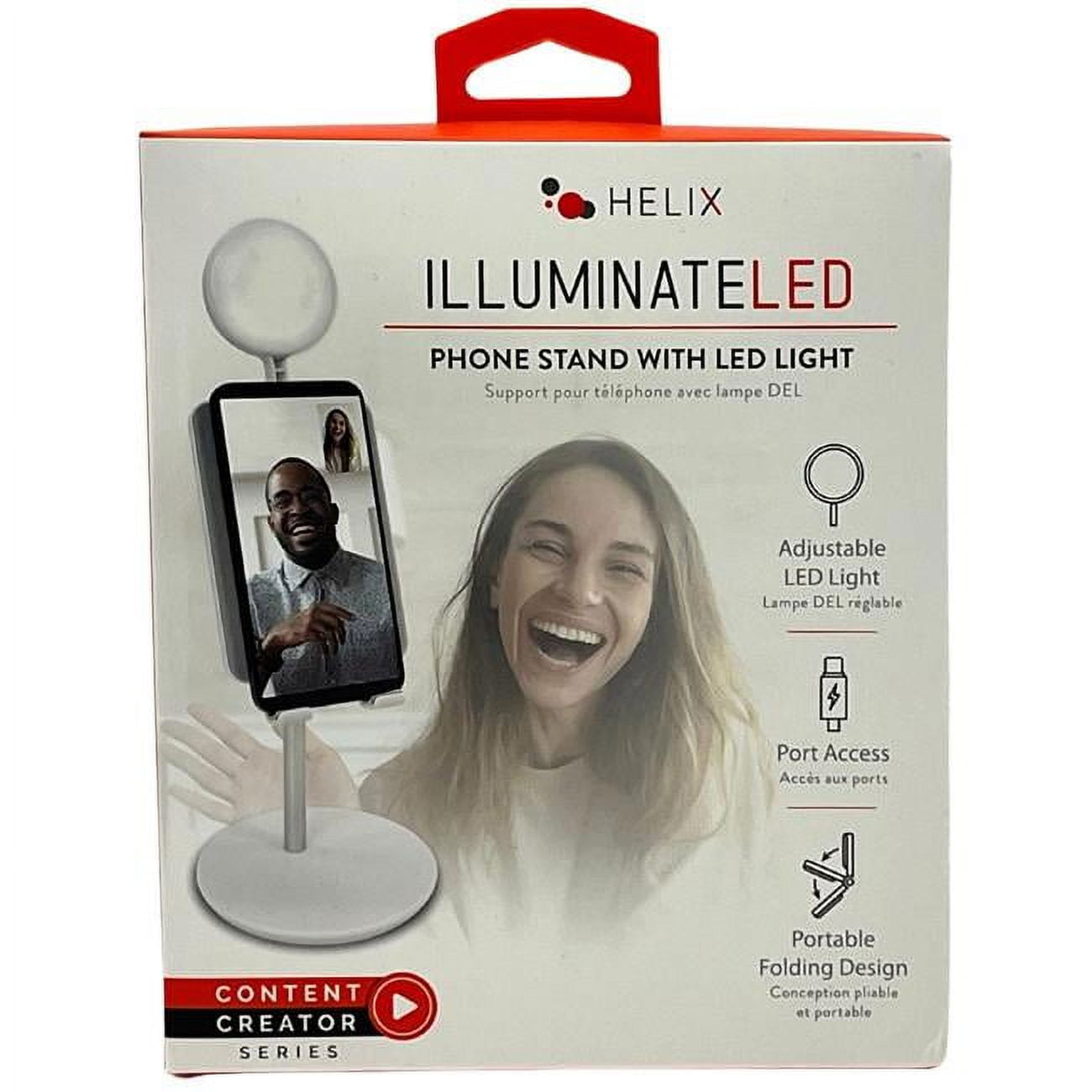 Kole Imports Helix Illuminate LED Phone Stand with LED Ring Light ...