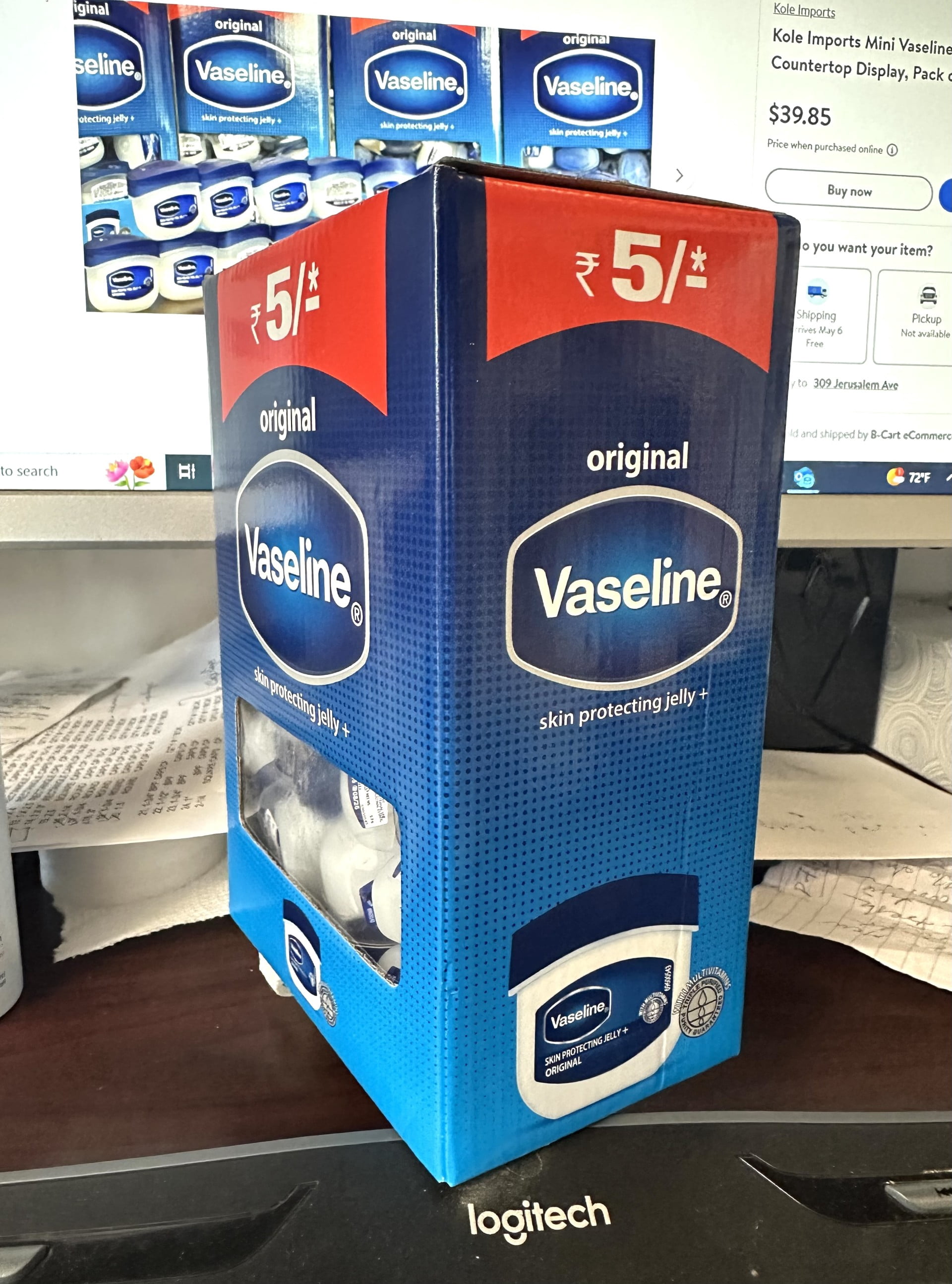 Kole Imports Mini Vaseline Petroleum Jelly Countertop Display, Pack of ...