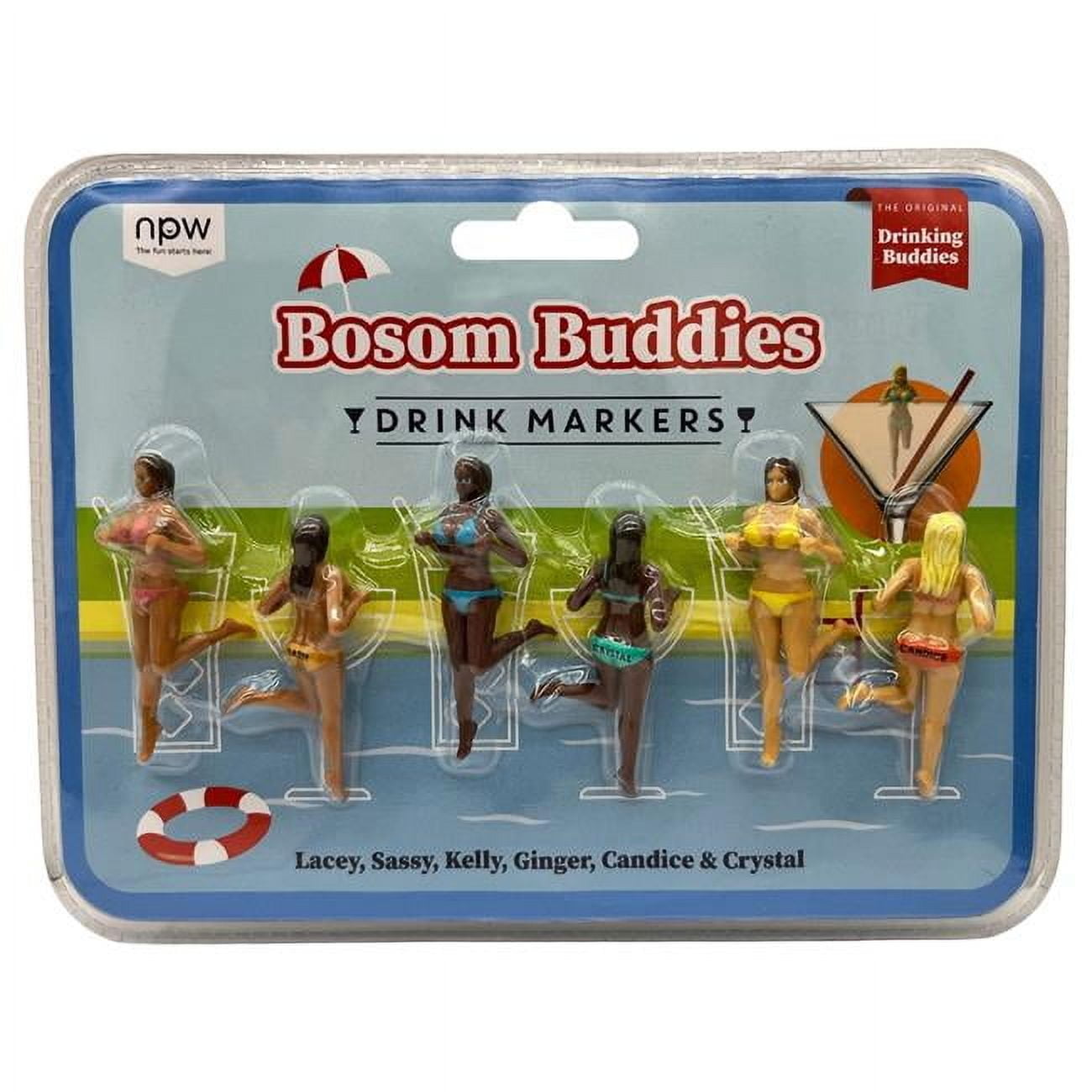 Kole Imports NPW Bosom Buddies Drink Markers - 6 Per Pack - Walmart.com