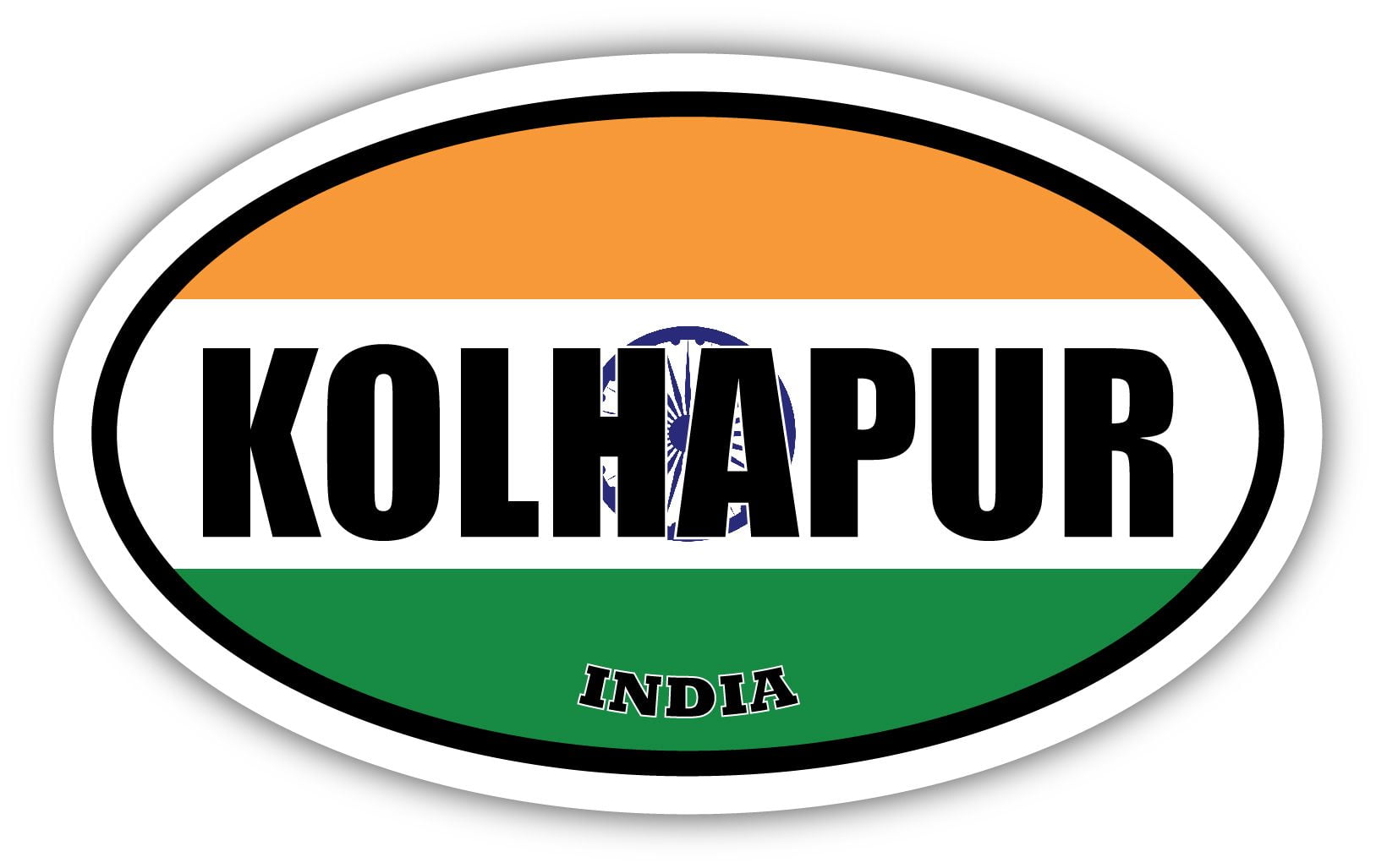 Kolhapur India Flag Oval Decal Vinyl Bumper Sticker 3x5 inches ...