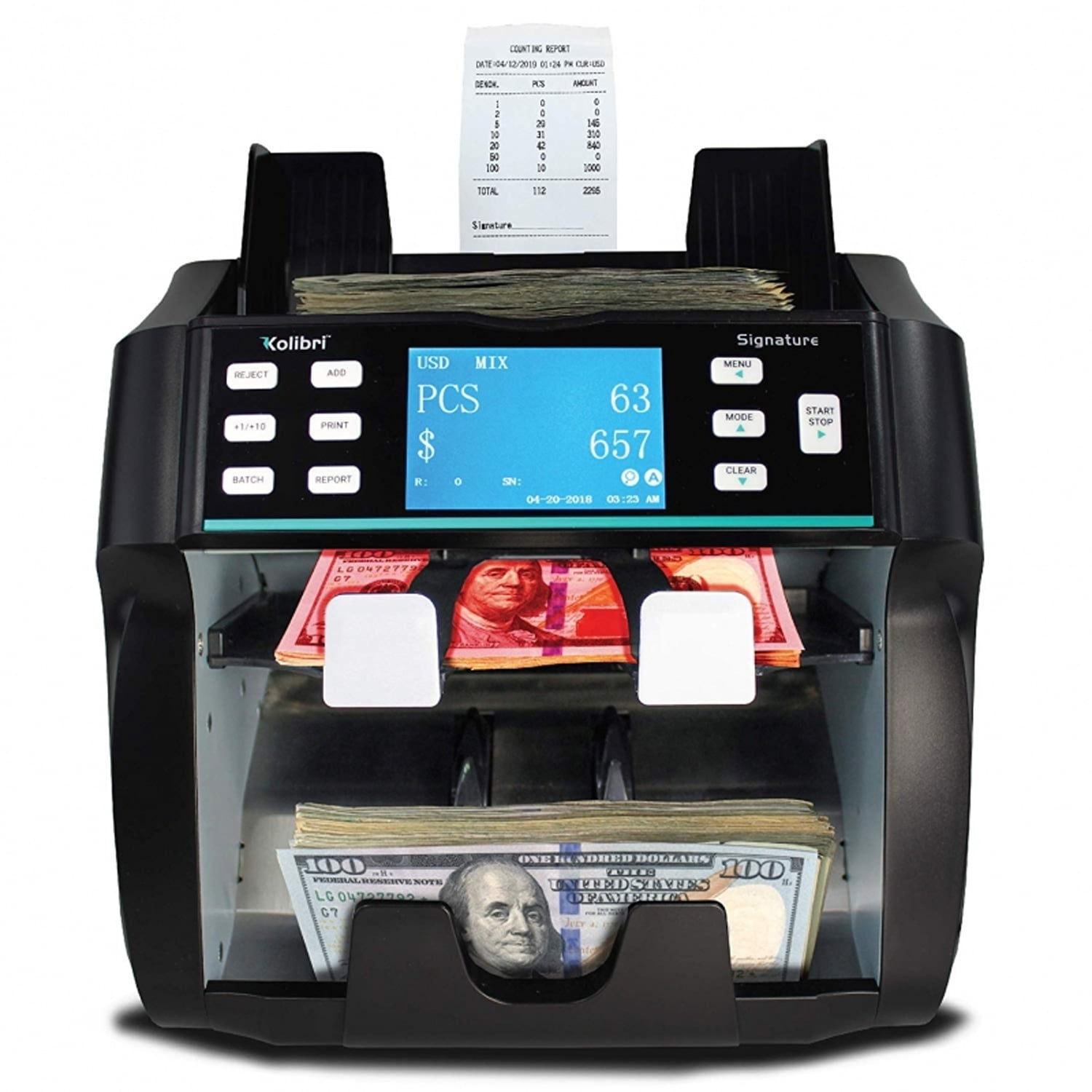 Kolibri B-SGN 2-Pocket Business-Grade Mixed Bill Counter, Sorter and ...