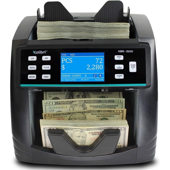 Kolibri Portable Bank Grade Currency Counting Machine, North American ...