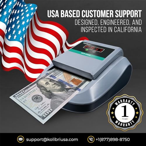 Kolibri KCD-1000 4-Way Orientation Portable Fake Currency Reader and ...