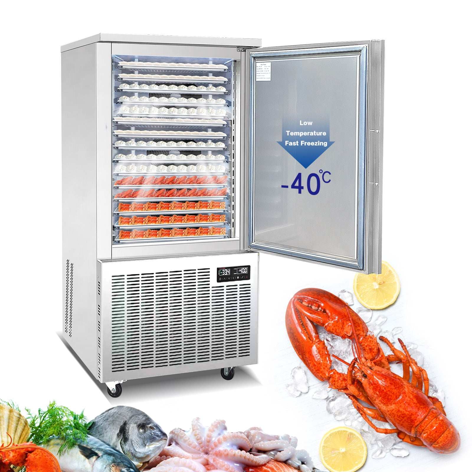 Kolice Commercial 15 Trays Blast Chiller, Blast Freezer with Food Probe ...