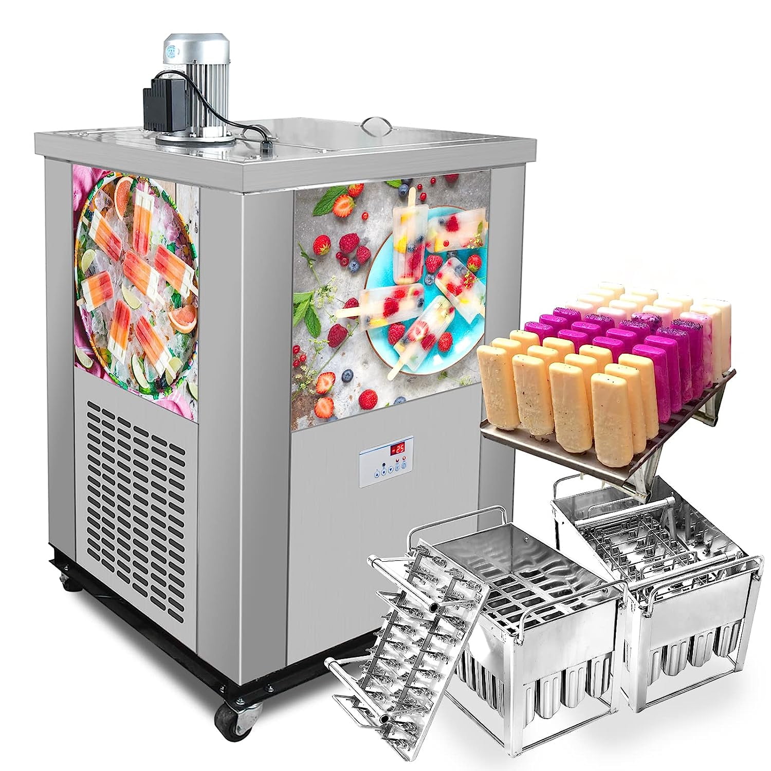 Kolice Commercial Stainless Steel Ice Cream Popsicle Freezer Machine ...