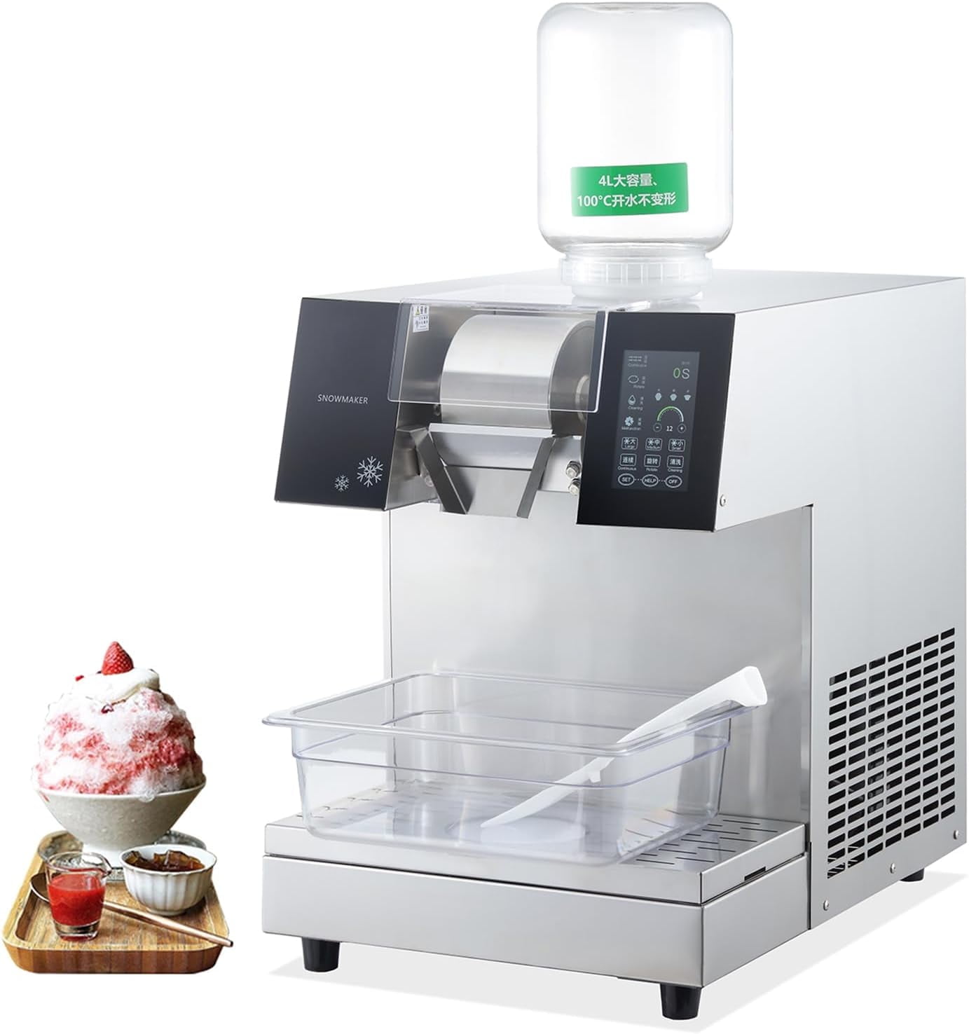 Kolice Commercial Automatic Ice Crush Machine, 407 lbs/Day Snow Cone ...