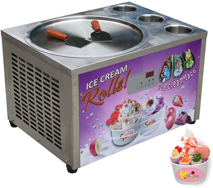Kolice Commercial Countertop 18'' Single Round Pan Fried Ice Cream ...