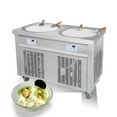 Kolice Commercial 22" Double Round Pans Fried Ice Cream Roll Machine ...