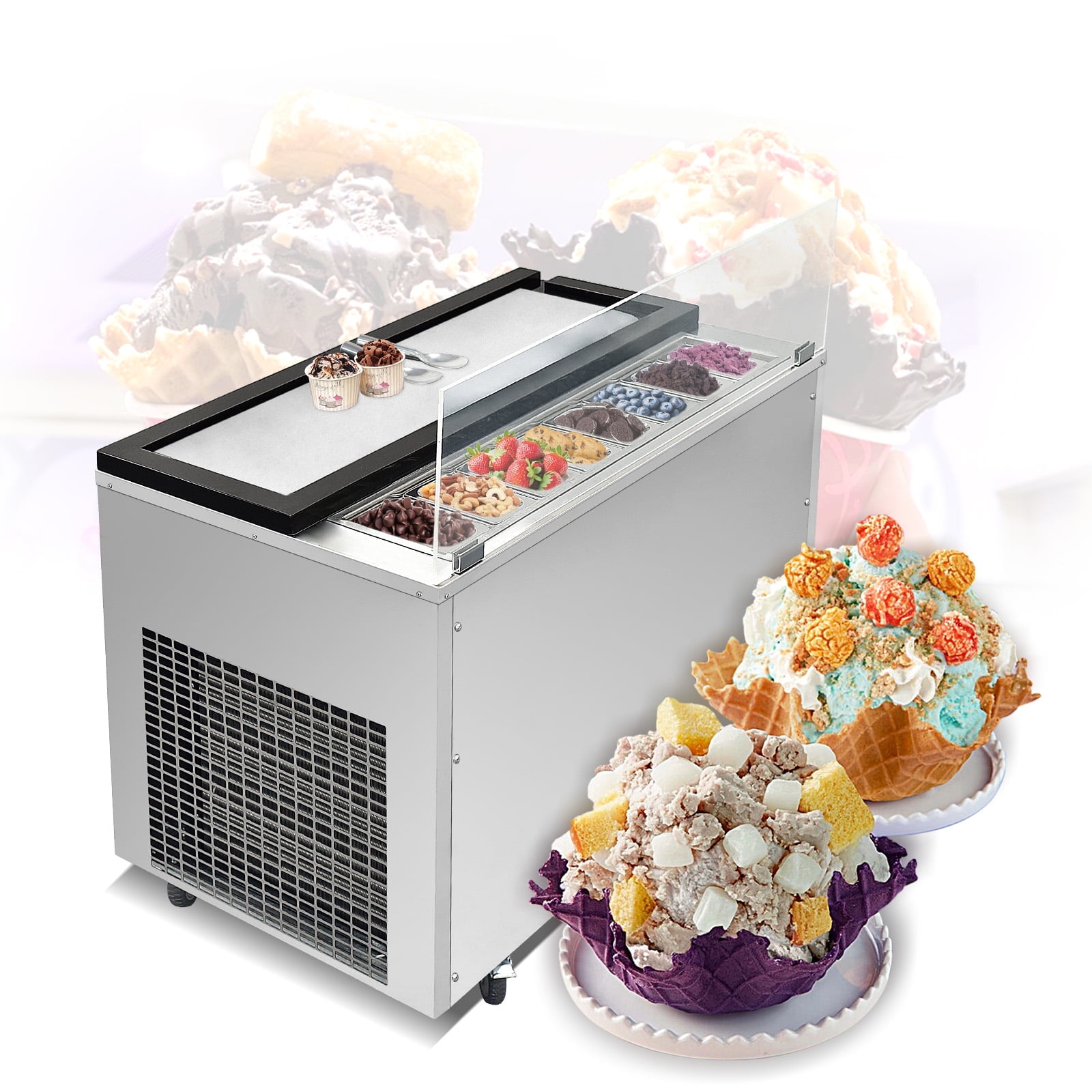 Kolice Commercial Marble Cold Plate Ice Cream Machine, Cold Stone Fried ...